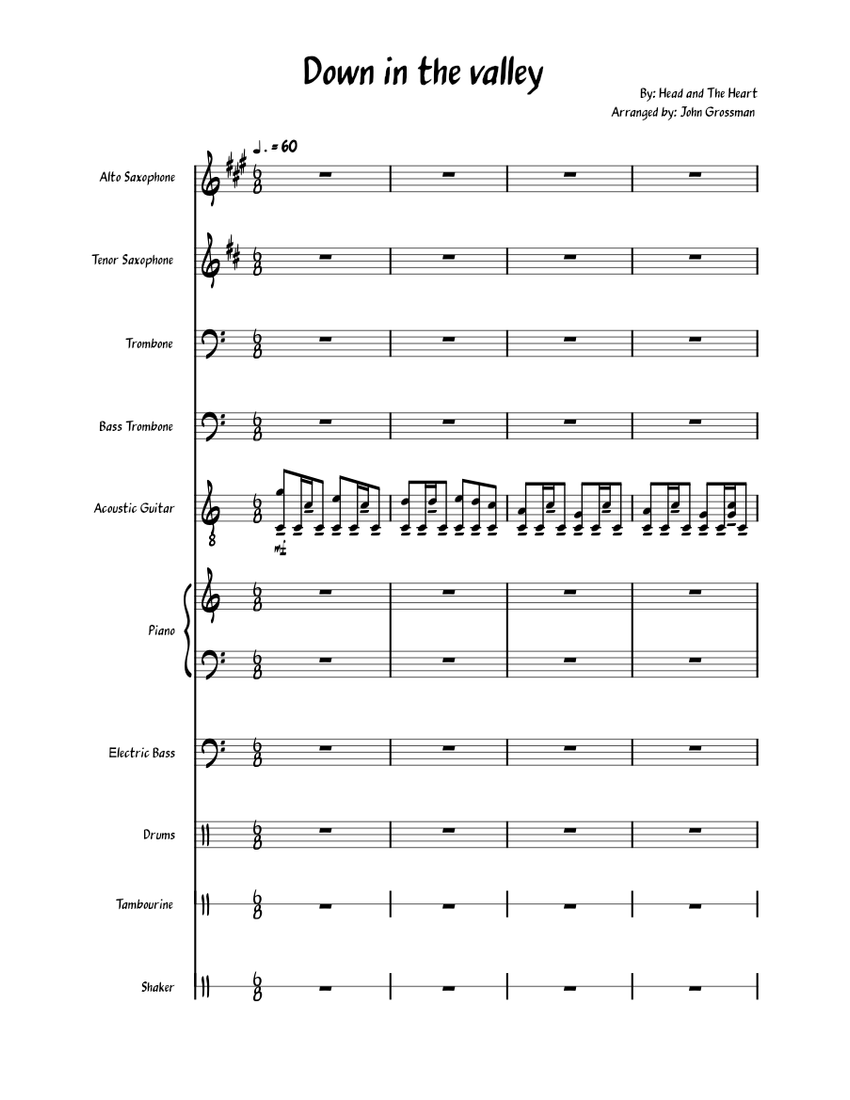 Down in The Valley - Head and The Heart Sheet music for Piano, Trombone ...