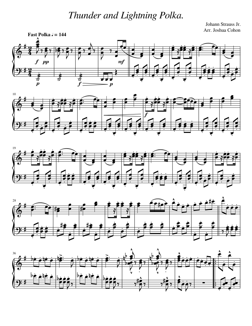 Thunder_And_Lightning_Polka Sheet Music for Piano (Solo) | MuseScore.com