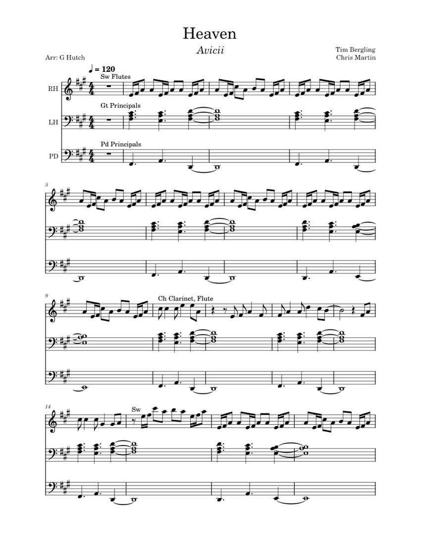 Heaven Organ Arrangement – Avicii and Chris Martin Sheet Music for ...