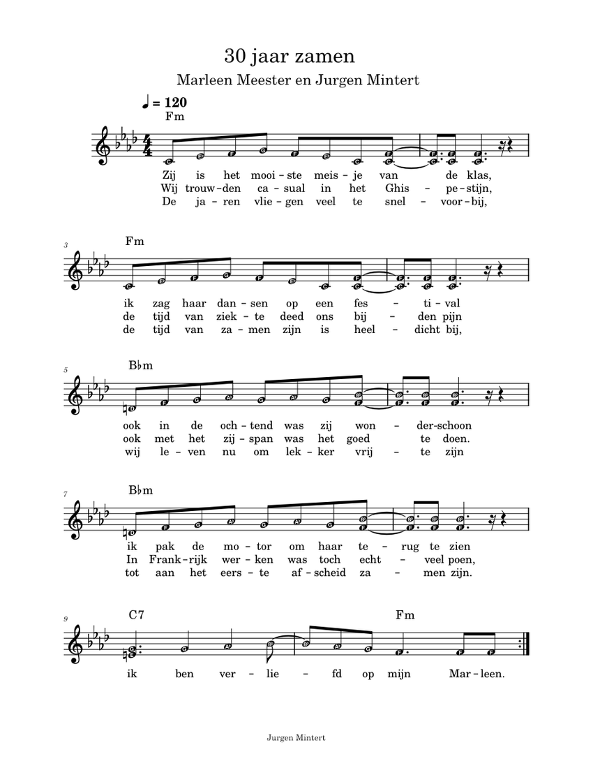30_jaar_zamen Sheet Music for Piano (Solo) Easy | MuseScore.com