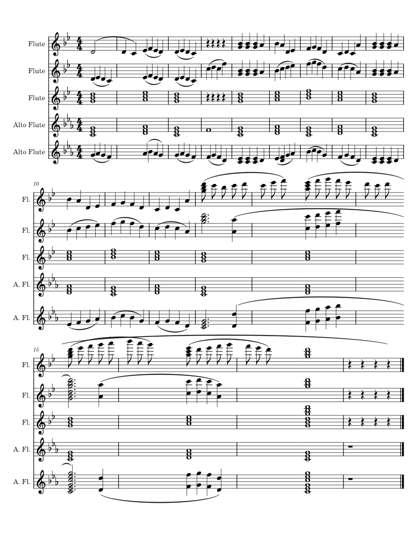 Flute Sheet music for Flute, Flute alto (Woodwind Quintet) | Musescore.com