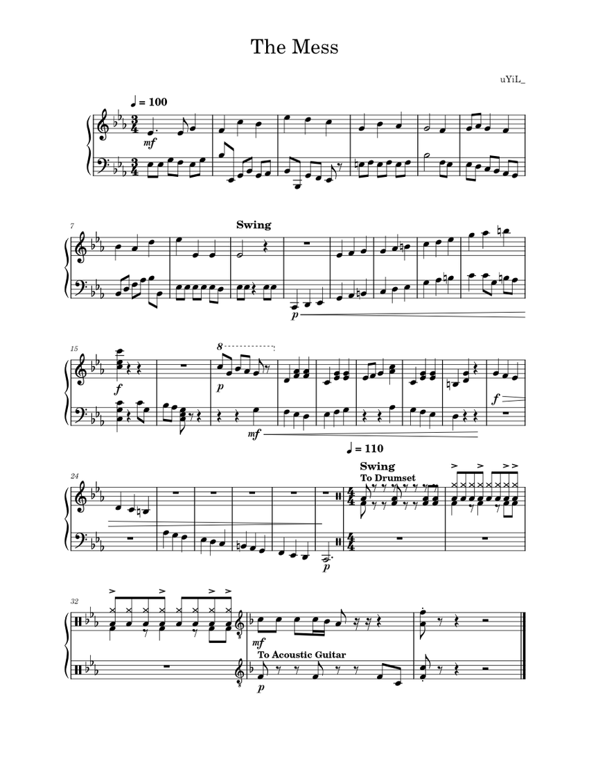 The Mess Sheet music for Piano (Solo) | Musescore.com