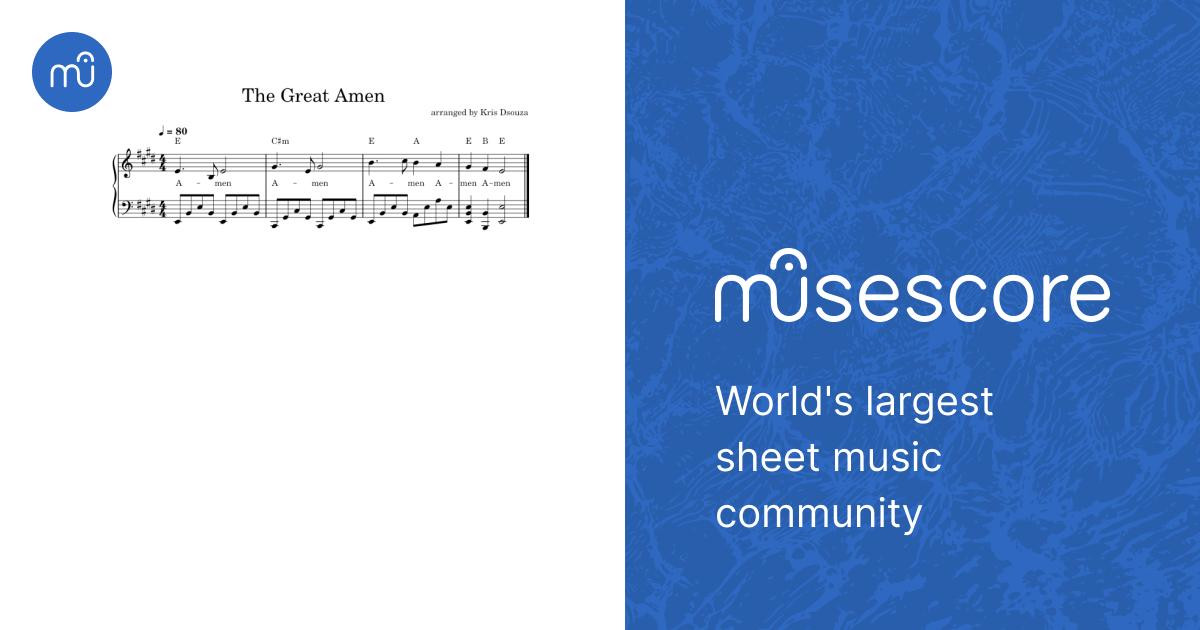 The Great Amen – Anonymous The Great Amen Sheet Music with Chords for ...