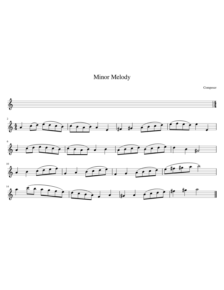 Minor Melody Sheet music for Piano (Solo) Easy | Musescore.com