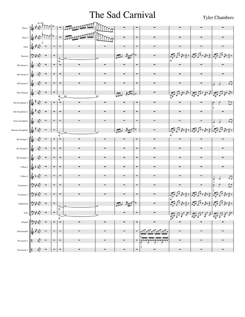The Sad Carnival Sheet music for Trombone, Euphonium, Tuba, Flute ...