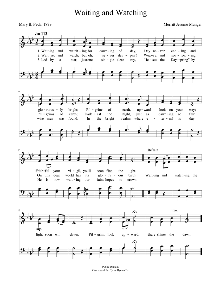 Waiting and watching - Merritt J. Munger Sheet music for Piano (Piano ...