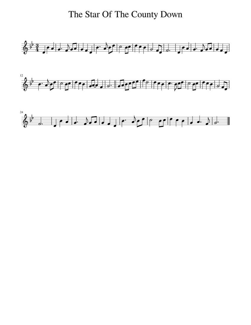 The Star Of The County Down Sheet music for Piano (Solo) Easy ...