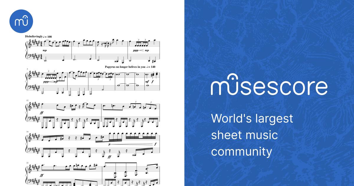 Undertale disbelief - papyrus genocide theme Sheet Music for Piano ...