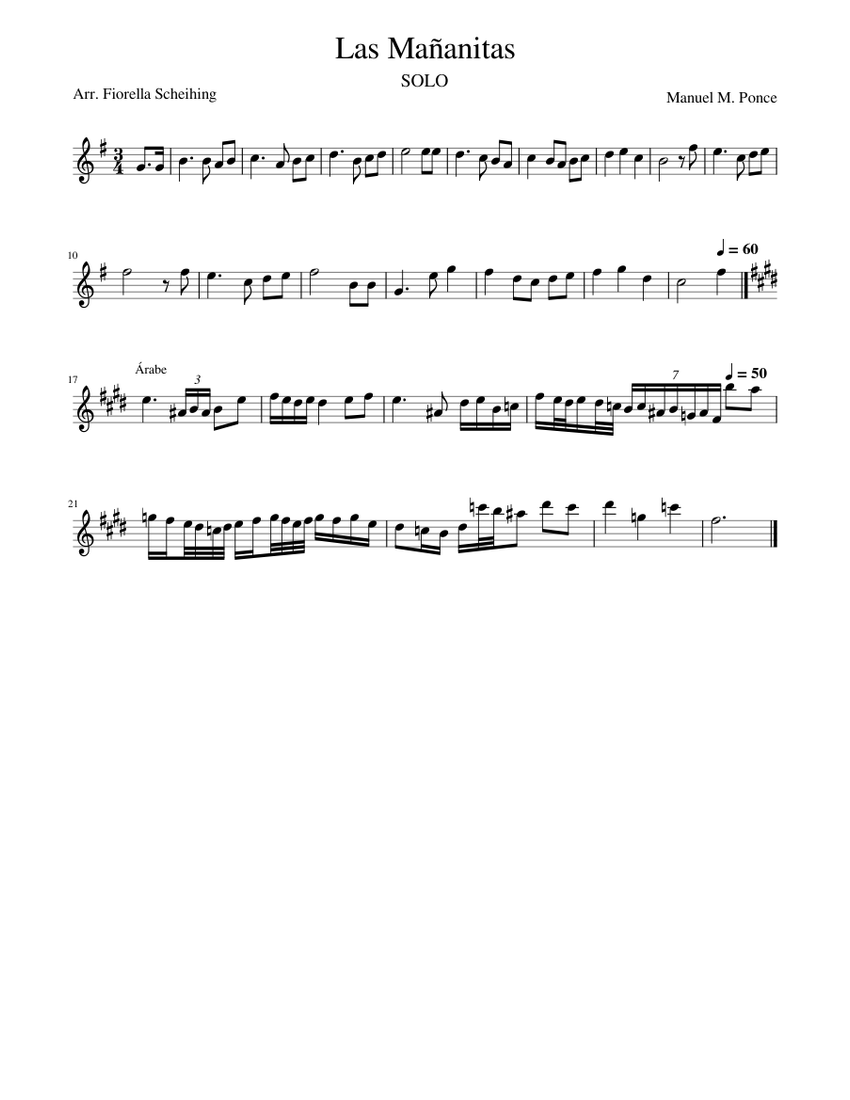 Las Mañanitas SOLO Sheet music for Violin (Solo) | Musescore.com