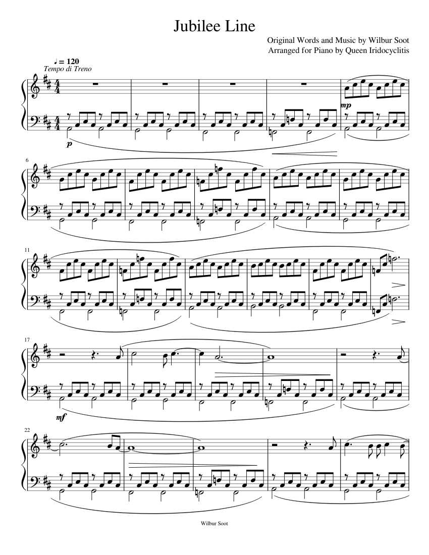 Jubilee Line Sheet Music for Piano (Solo) Easy | MuseScore.com