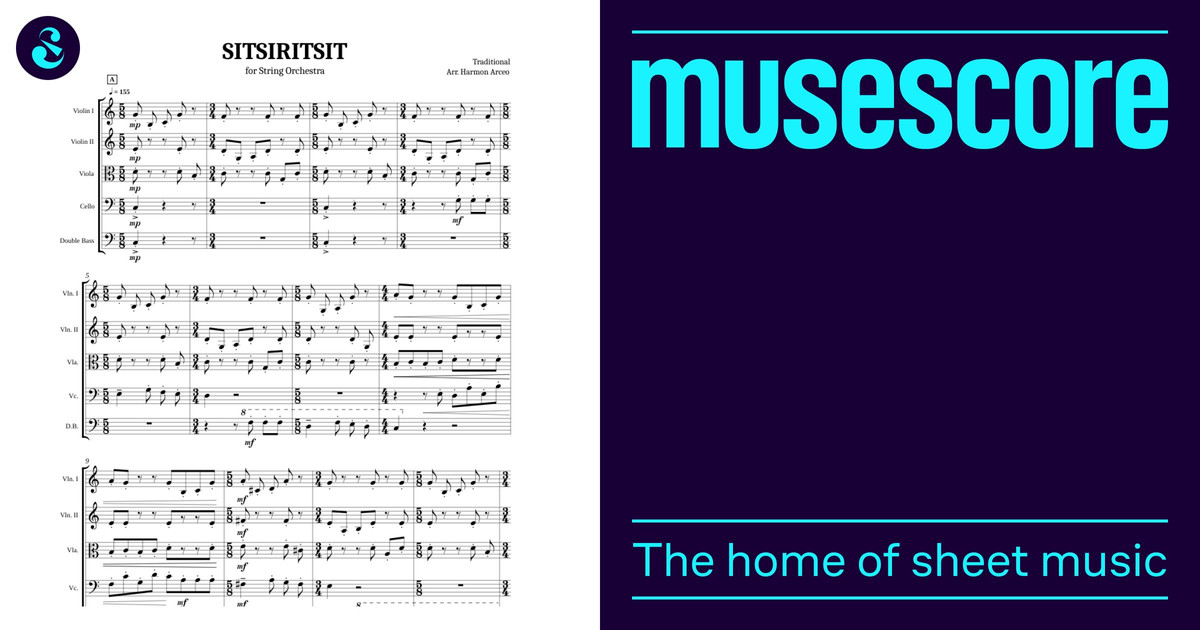 Sitsiritsit (arr. Harmon Arceo for String Orchestra) Sheet music for ...