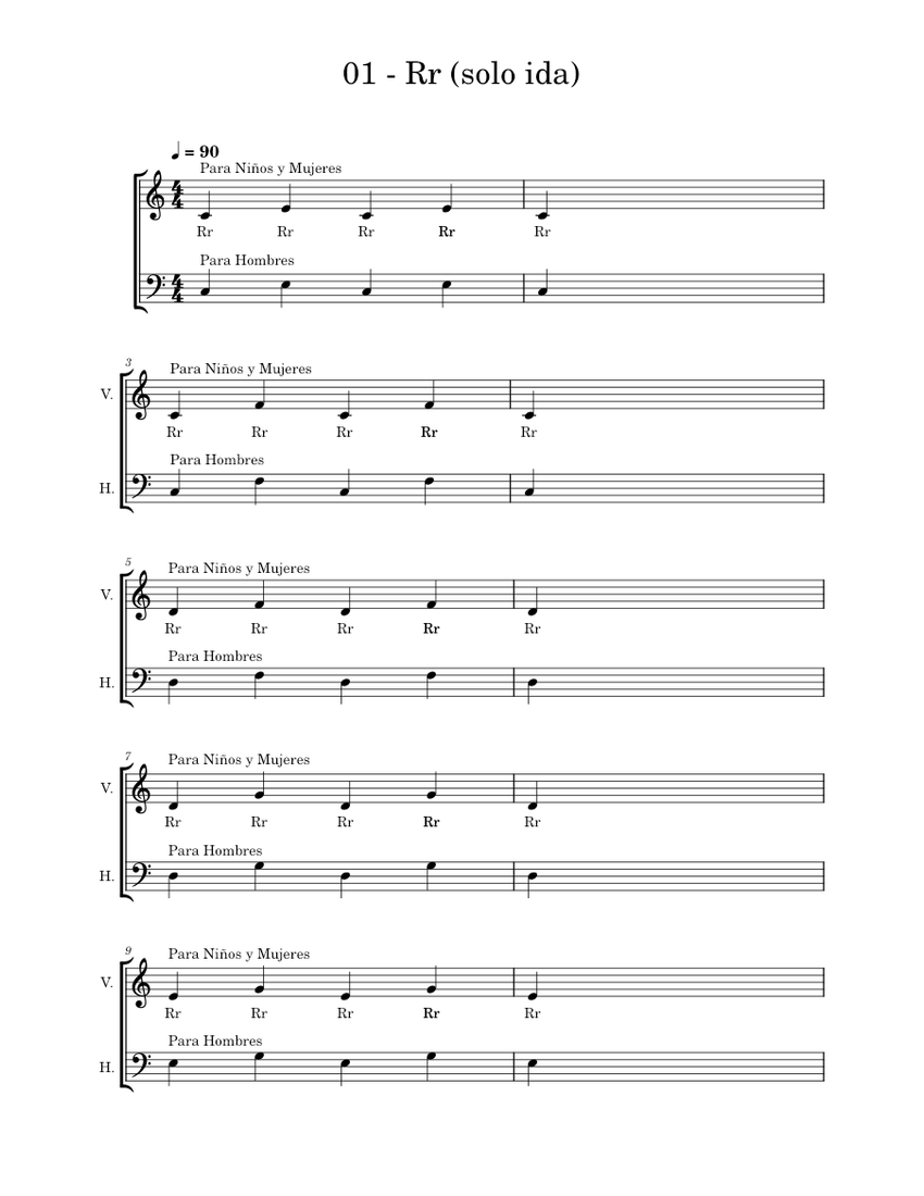 01 - Rr solo ida Sheet music for Female, Male (Choral) | Musescore.com