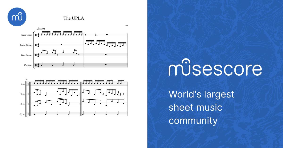 UPLA Bay Ratz Marching Battery Sheet music for Snare drum, Crash, Tenor ...