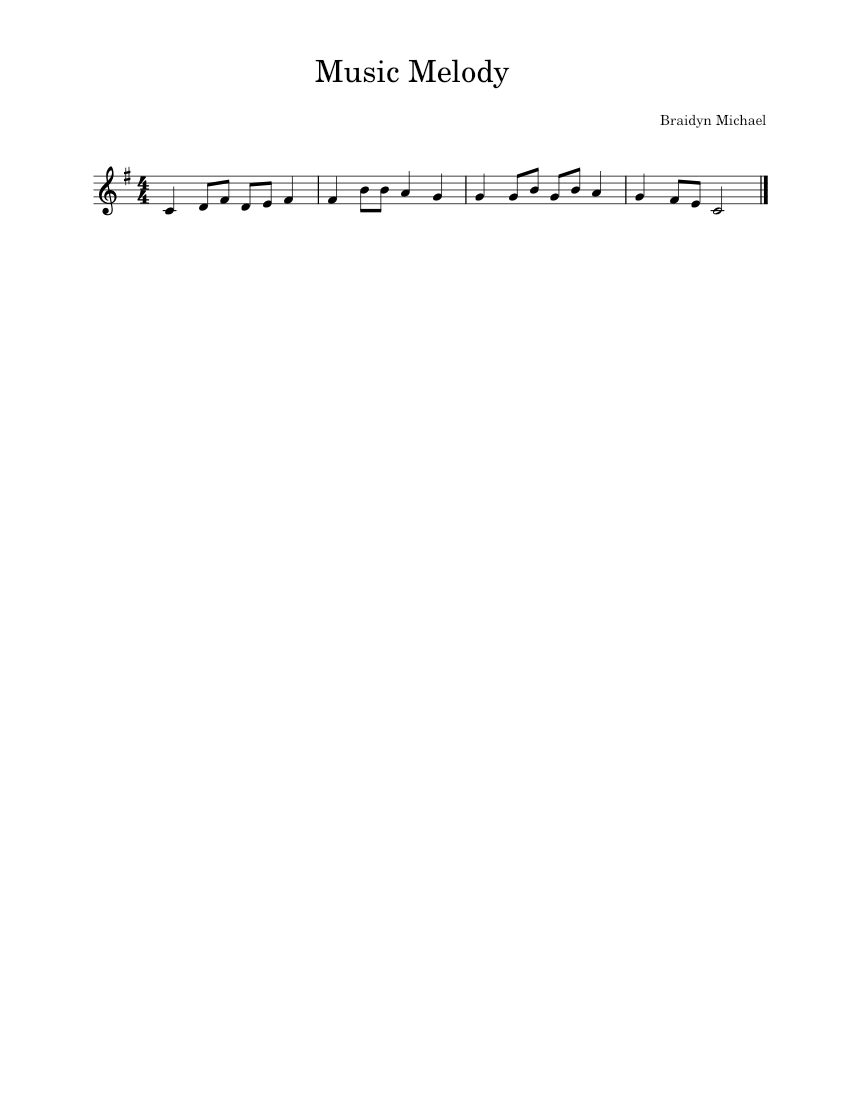 Music Melody Sheet music for Piano (Solo) Easy | Musescore.com