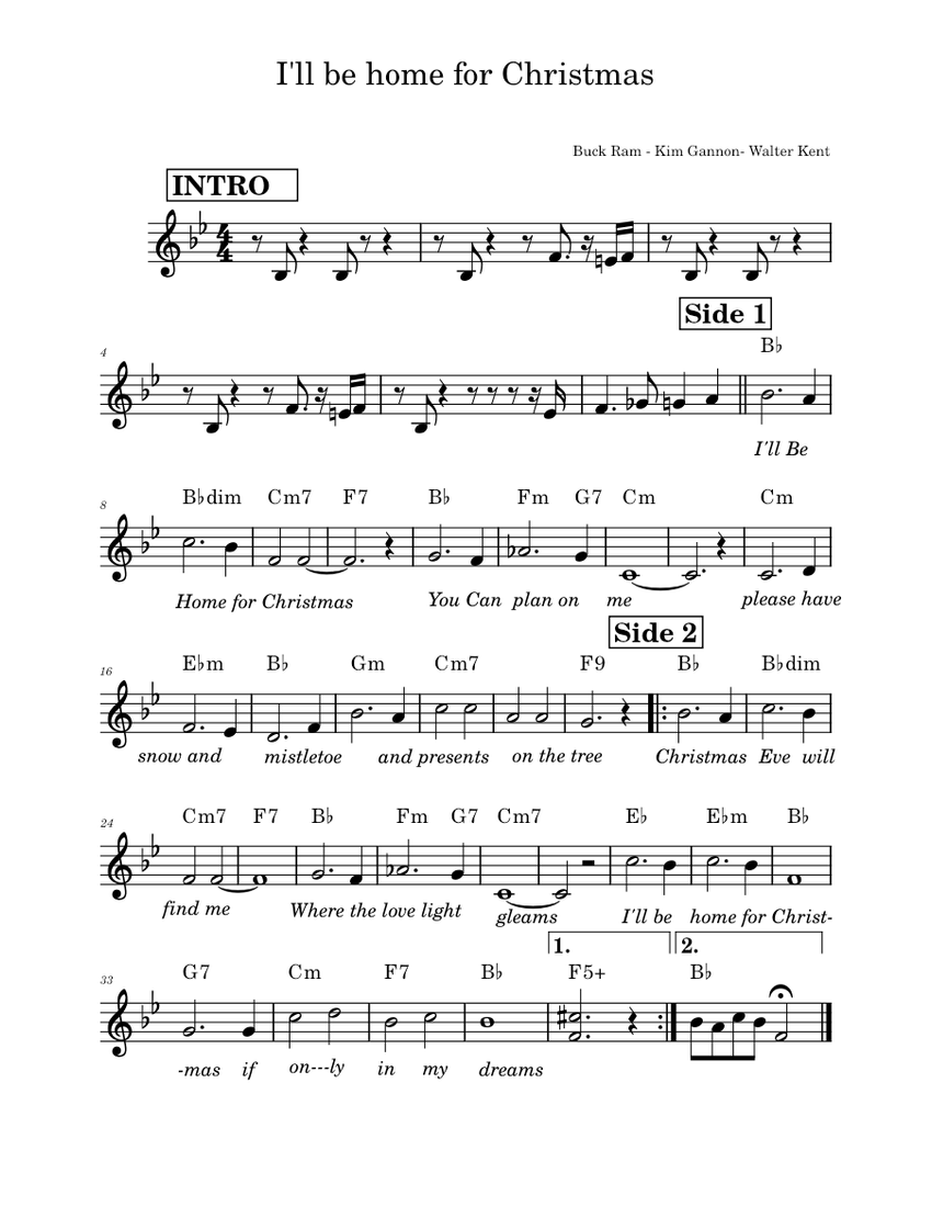 I'll_be_home_for_Christmas Sheet Music with Chords for Piano (Solo ...