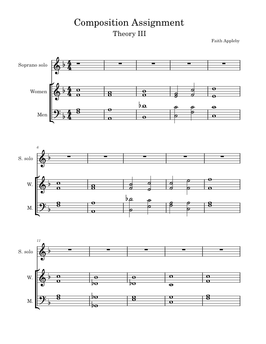 Composition Assignment Sheet music for Soprano, Female, Male (Choral ...