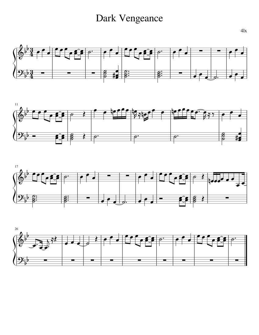 Dark Vengeance Sheet music for Piano (Solo) Easy | Musescore.com