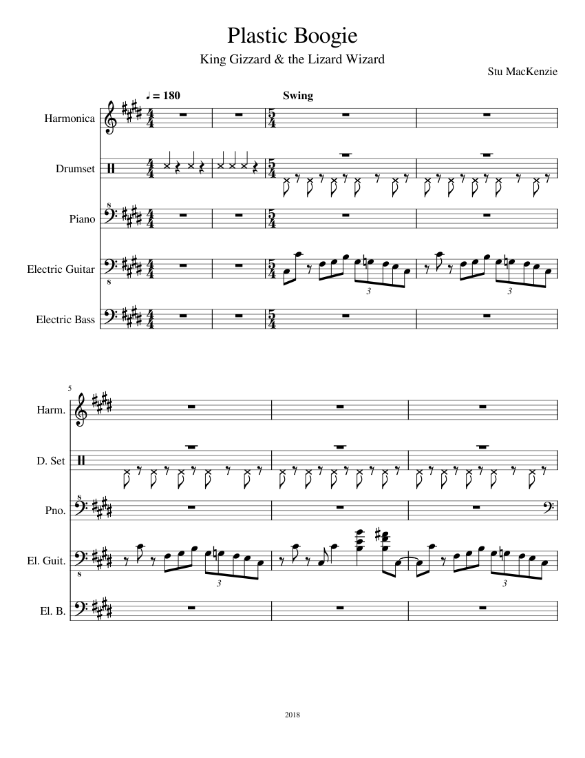 Plastic Boogie Sheet music for Piano, Guitar, Bass guitar, Drum group ...