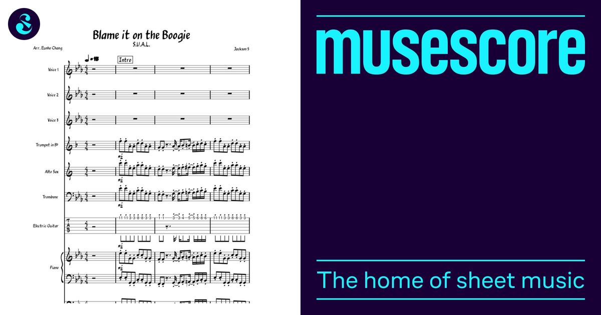 Blame it on the Boogie Sheet Music and Tab with Chords for Piano ...
