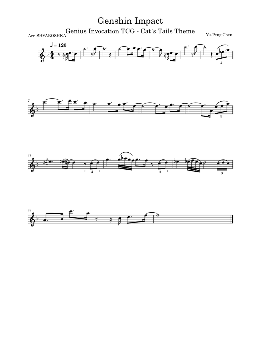 Genius Invocation TCG - Cat´s Tail OST – Yu-Peng Chen - Genshin Impact ...