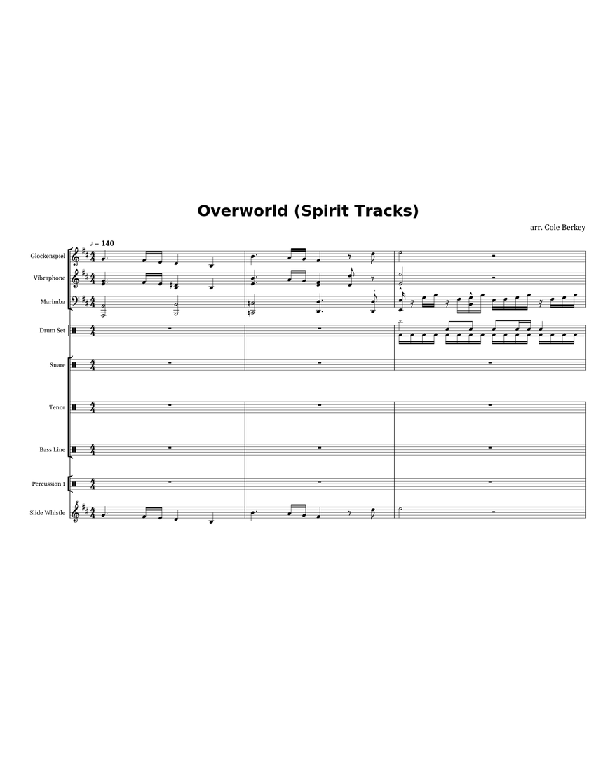 Overworld (Spirit Tracks) Sheet music for Vibraphone, Glockenspiel ...