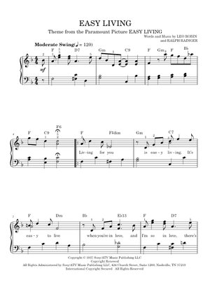 Play Official version of Easy living Sheet Music by Billie Holiday for ...