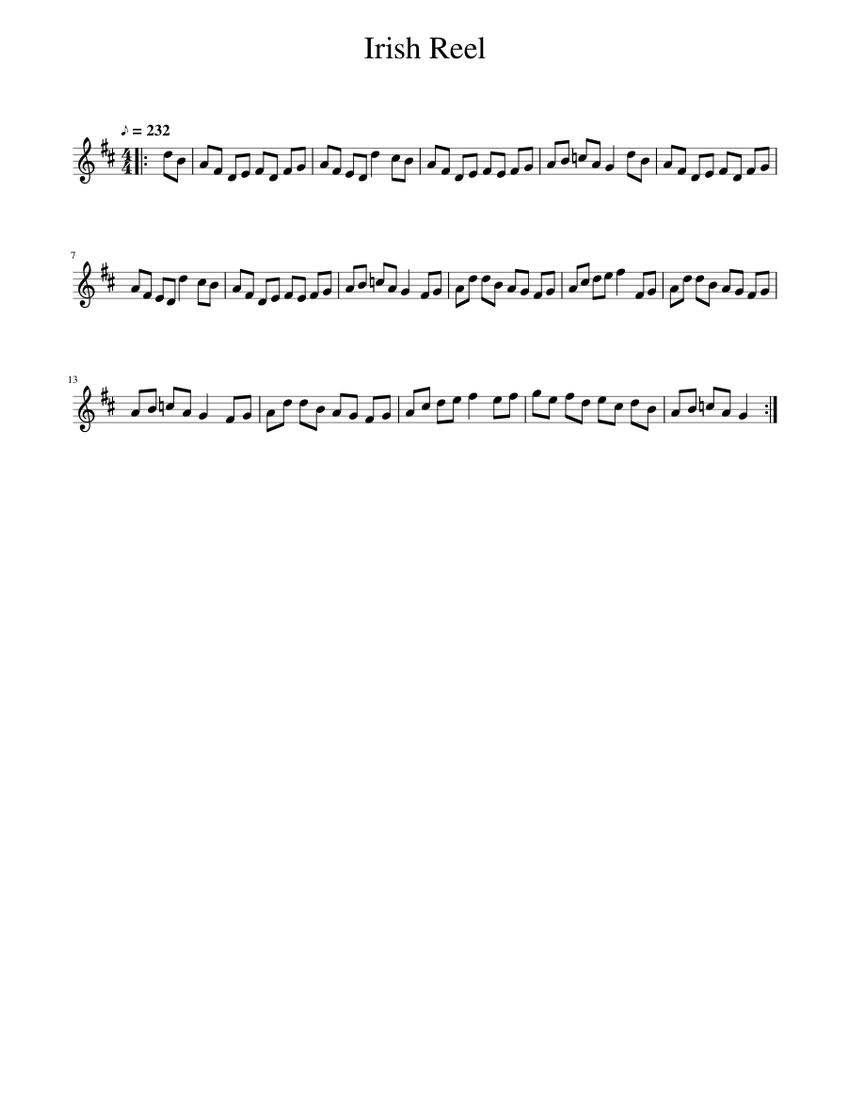 Irish Reel Sheet music for Piano (Solo) Easy | Musescore.com
