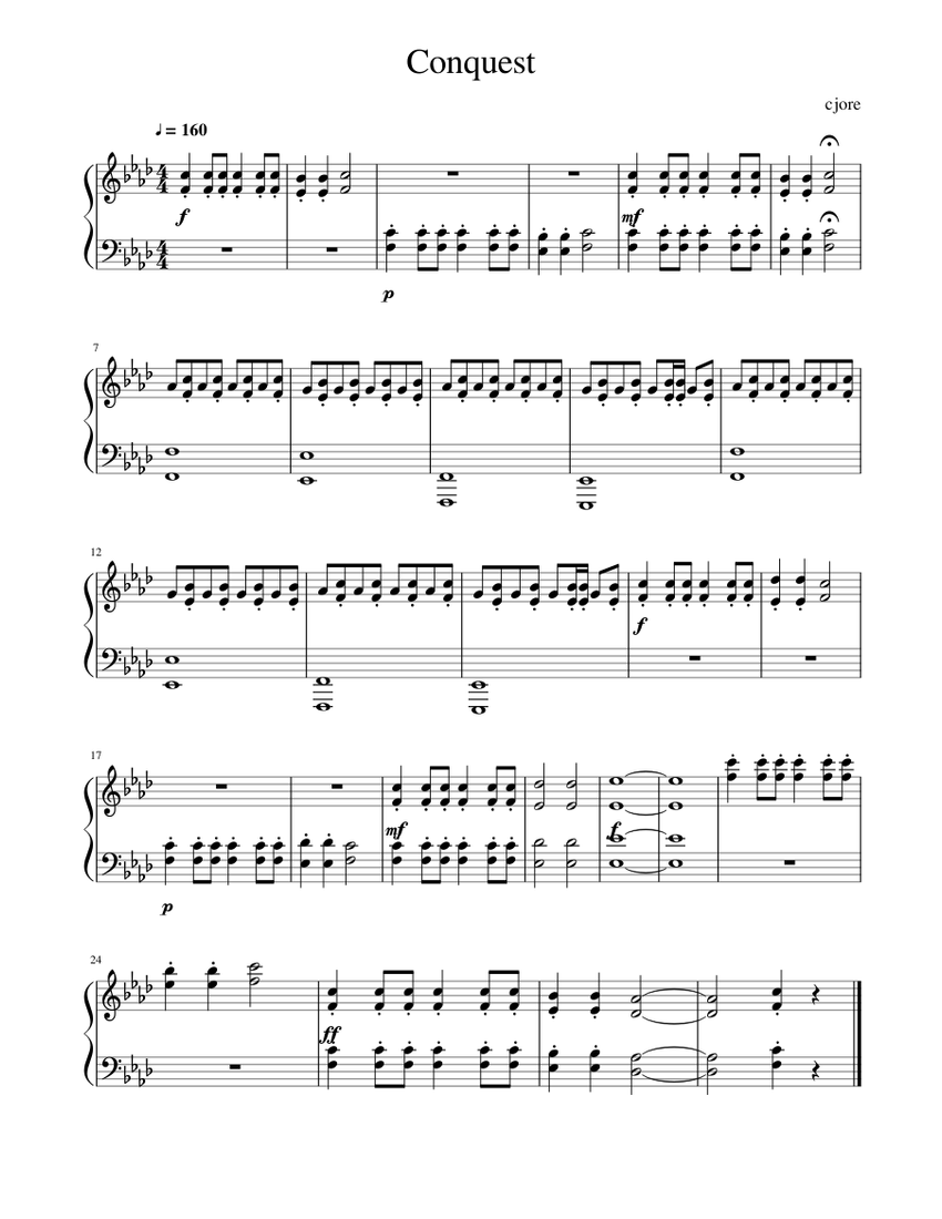 Conquest Sheet music for Piano (Solo) | Musescore.com