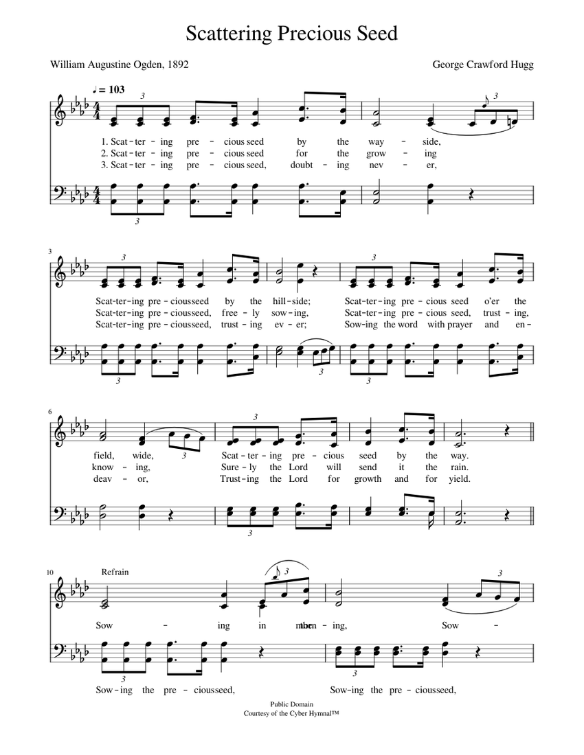 Scattering precious seed - George C. Hugg Sheet music for Piano (Piano ...