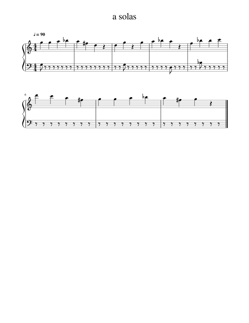 a solas Sheet music for Piano (Solo) Easy | Musescore.com