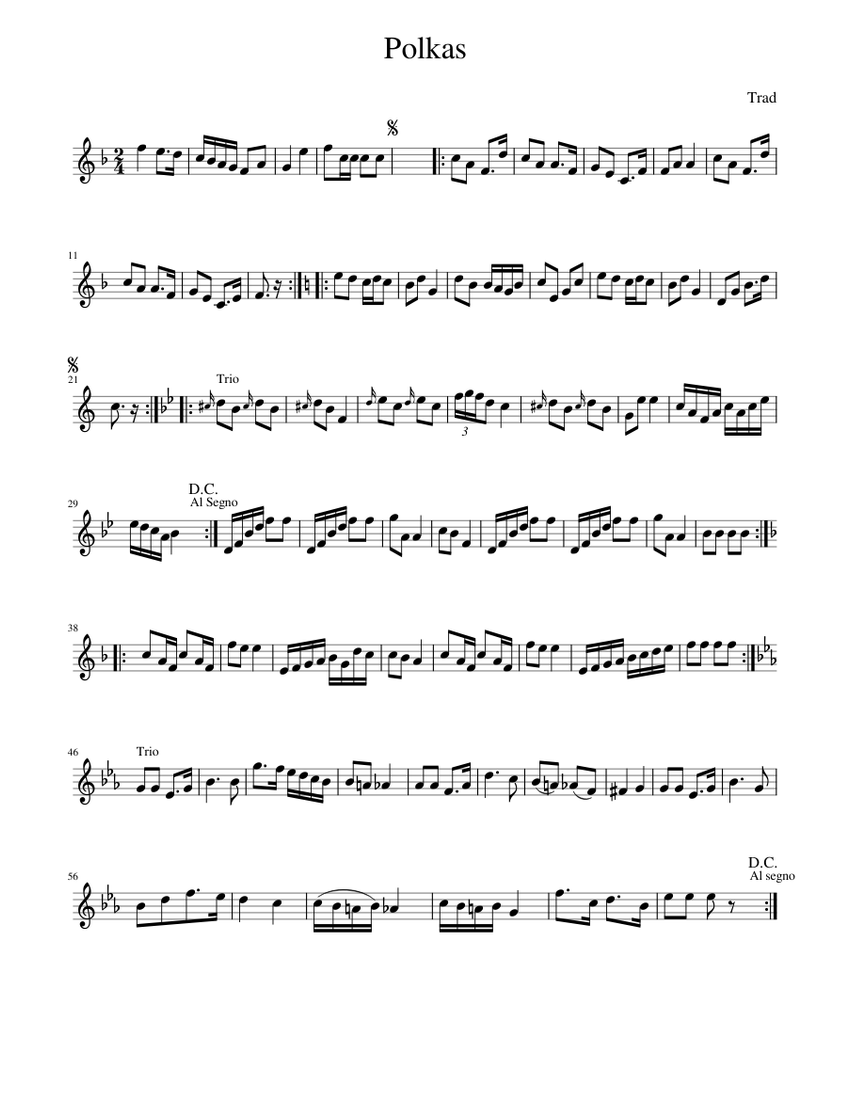 Traditional music - Polkas Sheet music for Piano (Solo) | Musescore.com