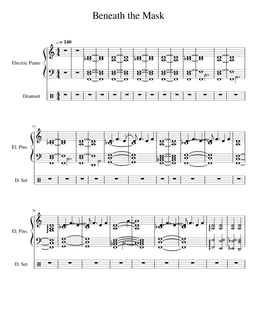 Beneath the Mask - piano tutorial