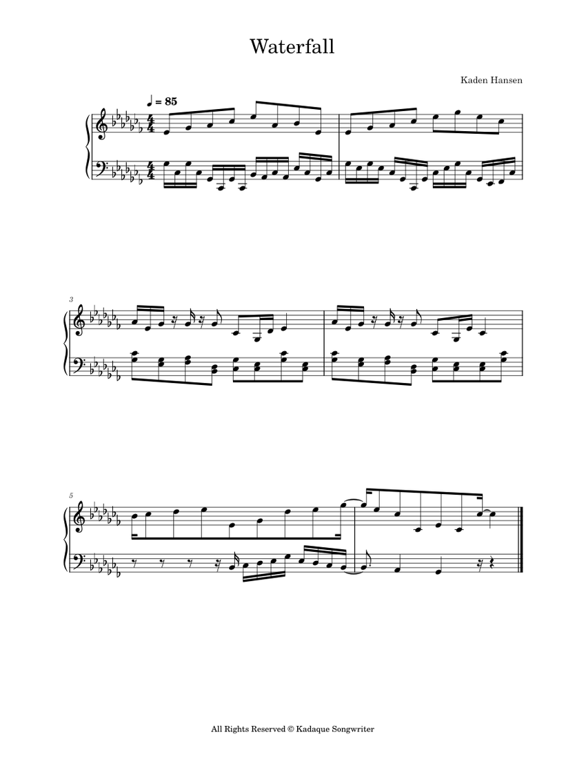 Waterfall Sheet music for Piano (Solo) Easy | Musescore.com