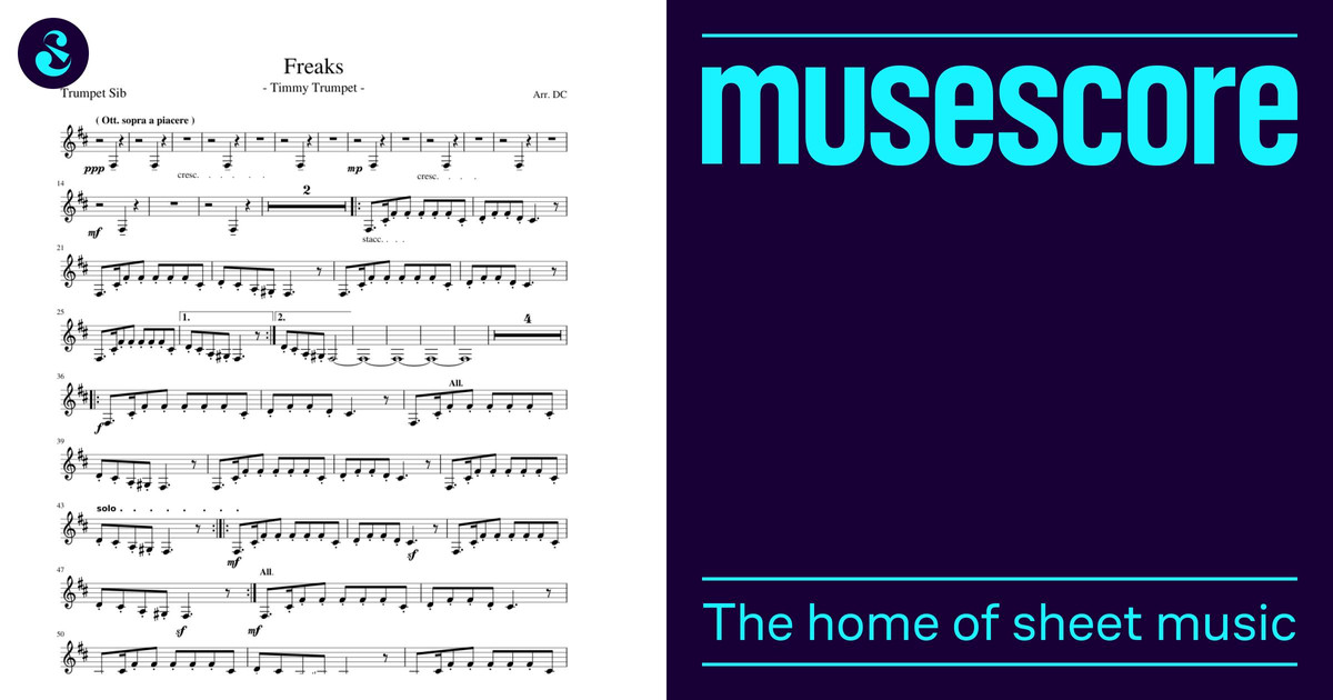 Freaks - Timmy Trumpet - (Trumpet Sib) Sheet Music for Trumpet in b ...