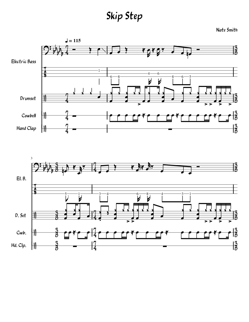 Skip Step — Nate Smith Sheet Music and Tab with Chords for Piano ...