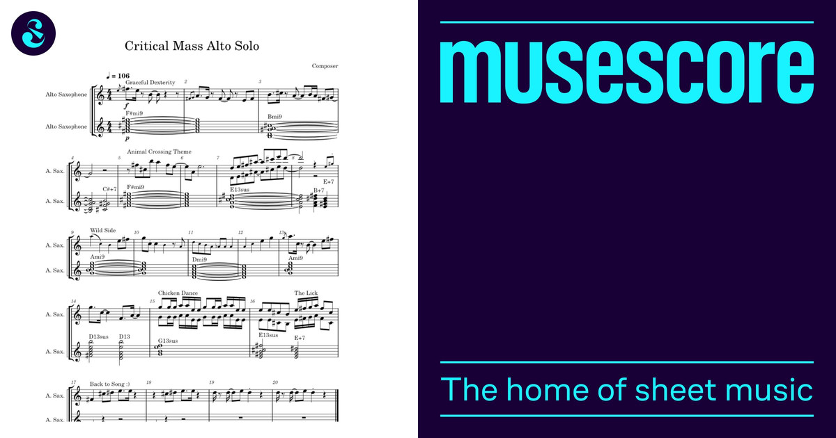 Critical Mass – Jeff Jarvis Critical Mass Alto Solo Sheet music for ...