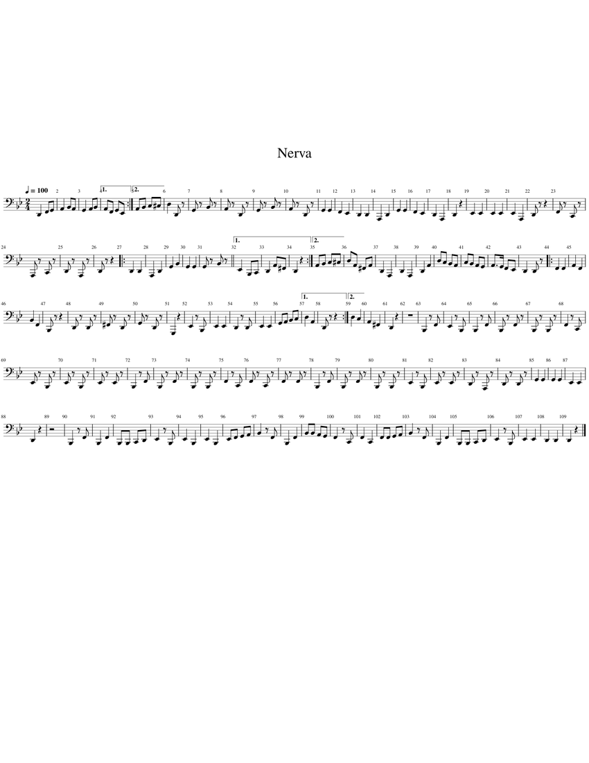 Nerva Sheet music for Tuba (Solo) | Musescore.com