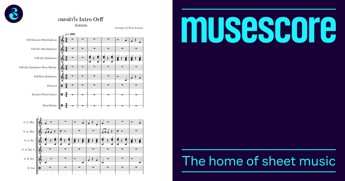 ม้าวิ่งออร์ฟ orff intro Sheet Music for Vibraphone, Drum group, Marimba ...