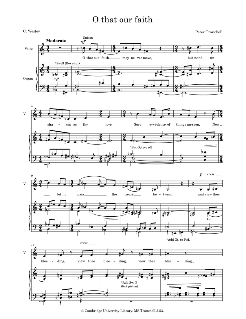 O that our faith – Peter Tranchell Sheet music for Organ, Vocals ...