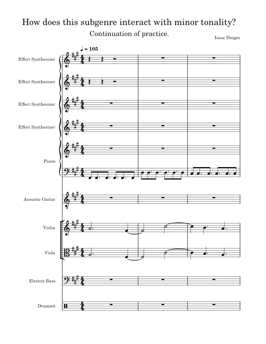 How does this subgenre interact with minor tonality? Sheet music for ...