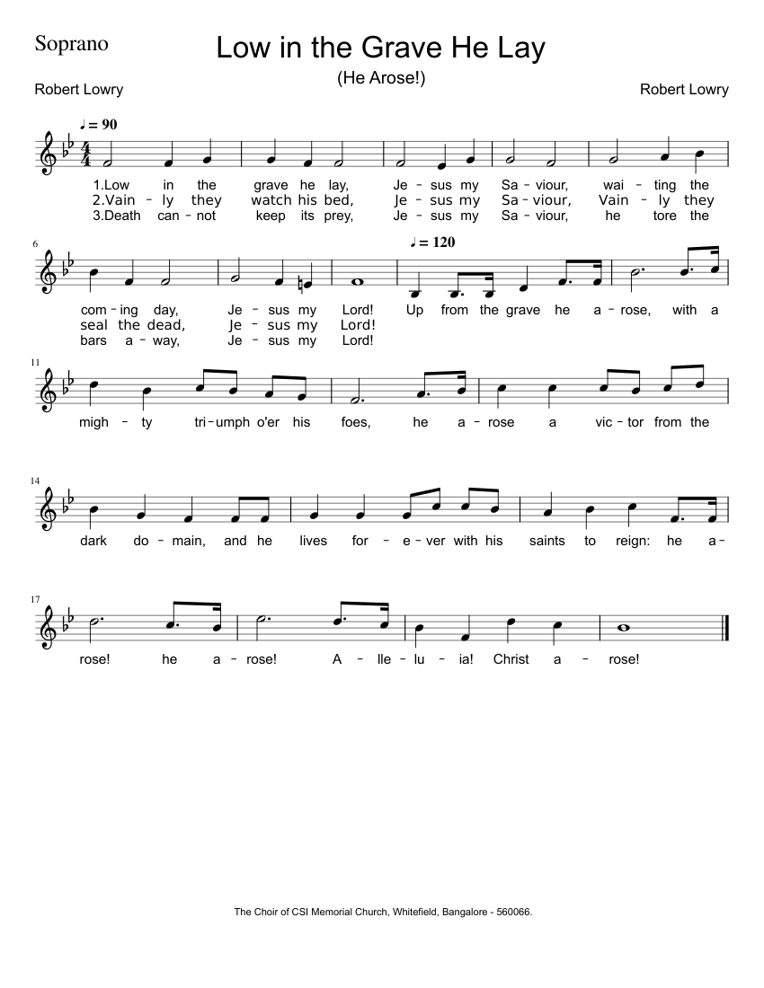 He Arose - Soprano Sheet Music for Soprano (Men’s Choir) | MuseScore.com