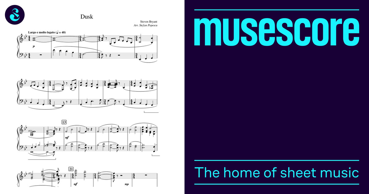 Dusk – Steven Bryant Sheet Music for Piano (Solo) | MuseScore.com