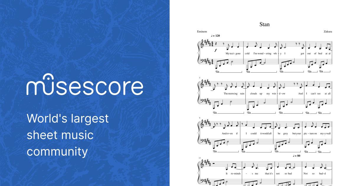 Eminem - Stan Sheet Music for Piano (Solo) easy | MuseScore.com