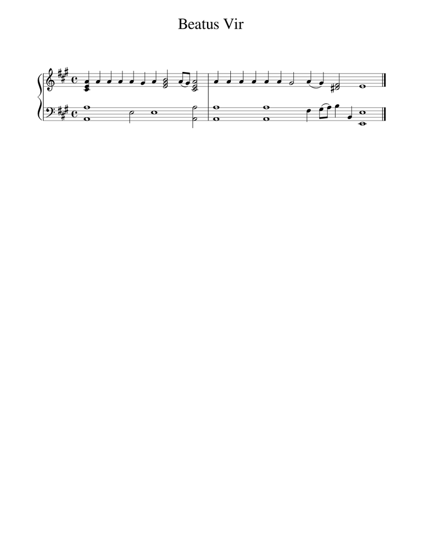 Beatus Vir qui timet Dominum Sheet music for Piano (Solo) Easy ...