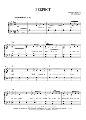 Play Official version of Perfect Sheet Music by Ed Sheeran for Bass ...