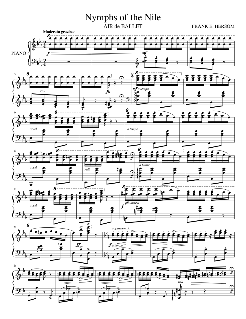 Nymphs of the Nile (1919) Sheet music for Piano (Solo) | Musescore.com
