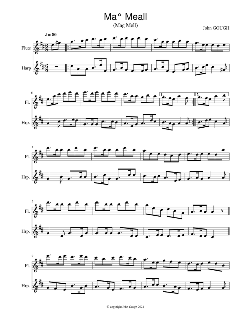 Mag Mell - Celtic / Irish music Sheet Music for Flute, Harp (Mixed Ensemble) | MuseScore.com