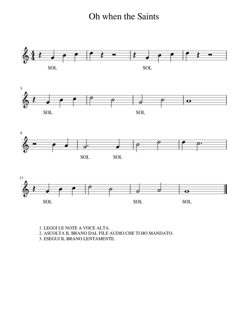 Oh when the Saints Sheet Music for Flute (Solo) | MuseScore.com