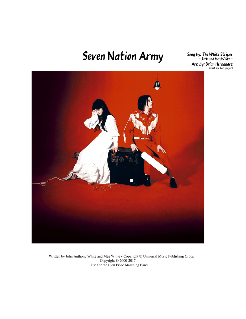 Seven Nation Army (Marching Band) Sheet music for Euphonium, Tuba ...