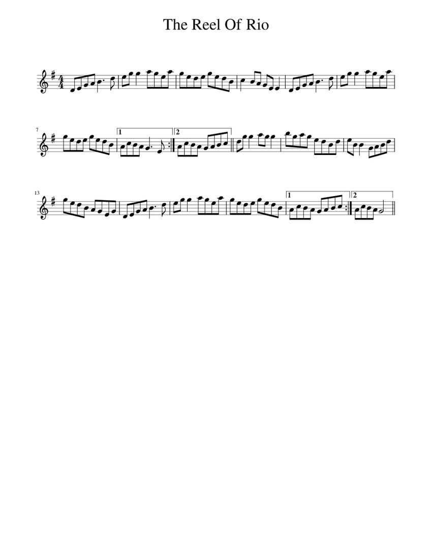 The Reel Of Rio Sheet music for Piano (Solo) Easy | Musescore.com